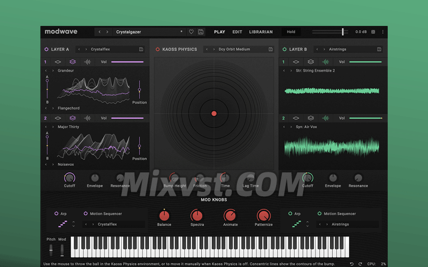波表合成器Korg又将自家的硬件变成了一个插件KORG – Modwave Native v1.3.6 WIN - Mixvst